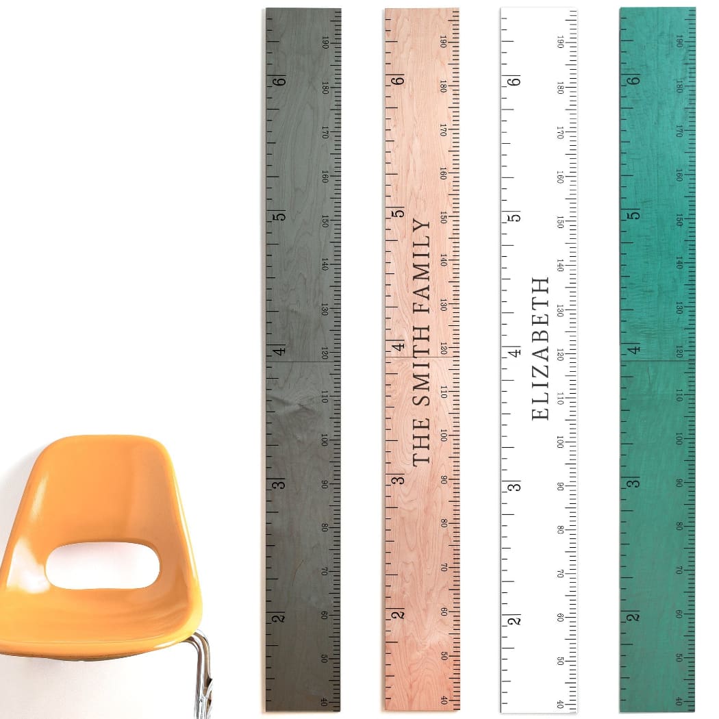 Classic Wooden Ruler Growth Charts - White, Gray & Natural – Headwaters ...